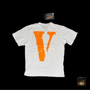 VLONE | Shirts | Vlone Orange Staple Tee White L Authentic With ...